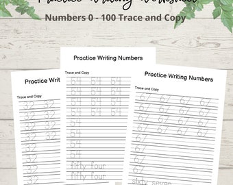 Tracing Numbers 1 100 - Etsy