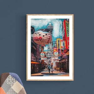 Comic Osaka Art Print Japanese Pop Art Cyberpunk Anime Retro Shinsekai ...