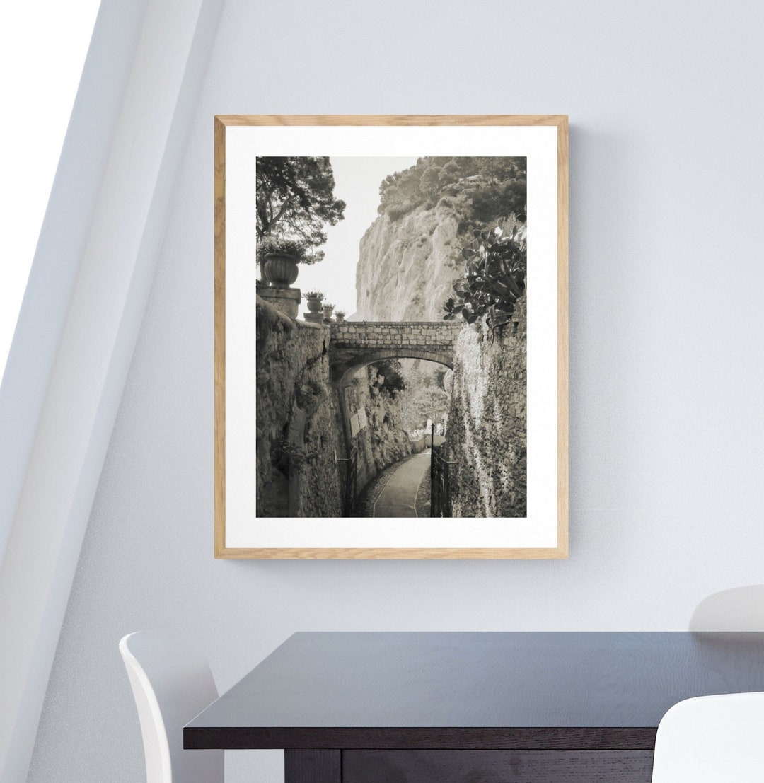Capri Italy Photo Print: Vintage Sepia Stone Bridge Wall Art - Etsy