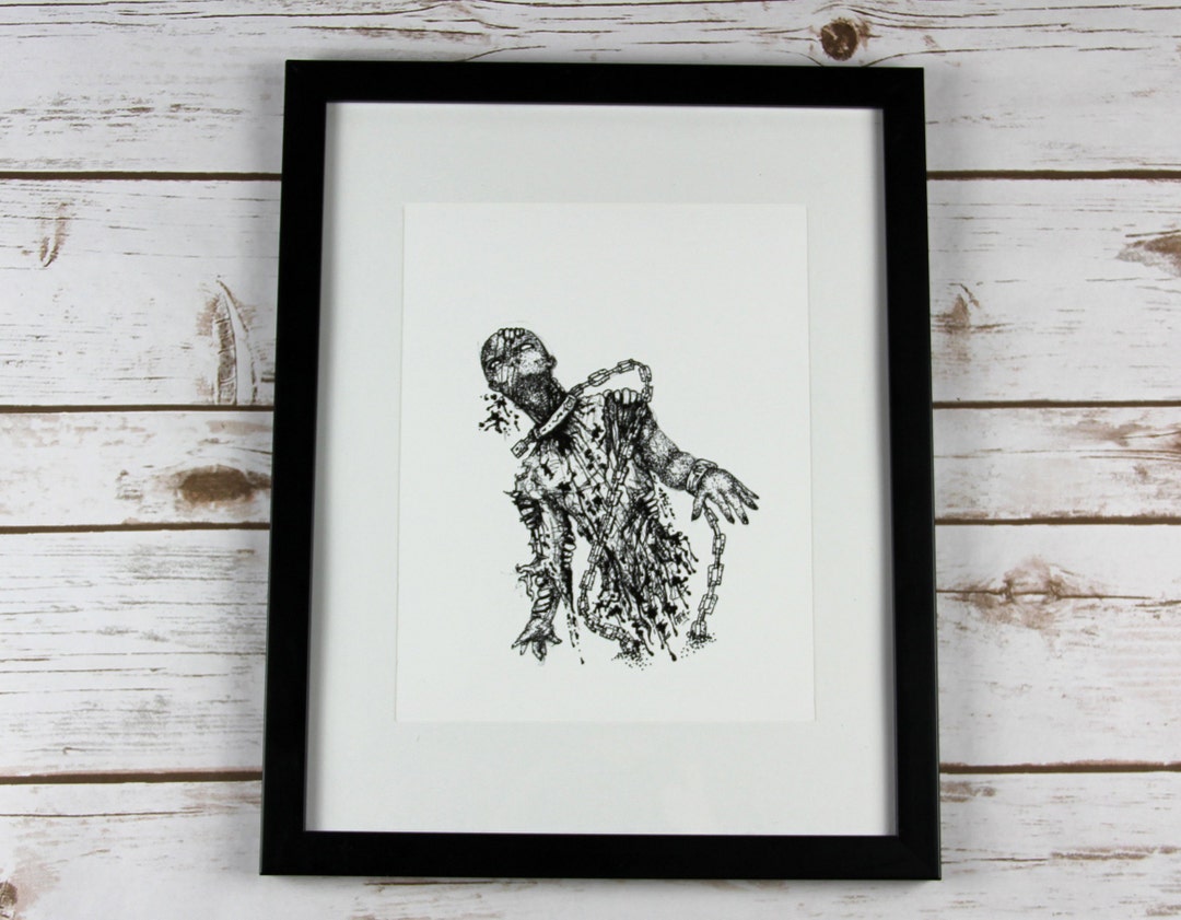 Impresión de arte de terror, impresión de arte original de 8x10, dibujo ...