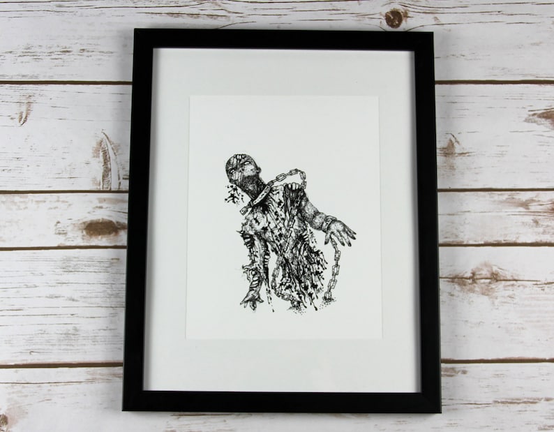 Horror Art Print, 8x10 Original Art Print, Pen & Ink Drawing, the ...
