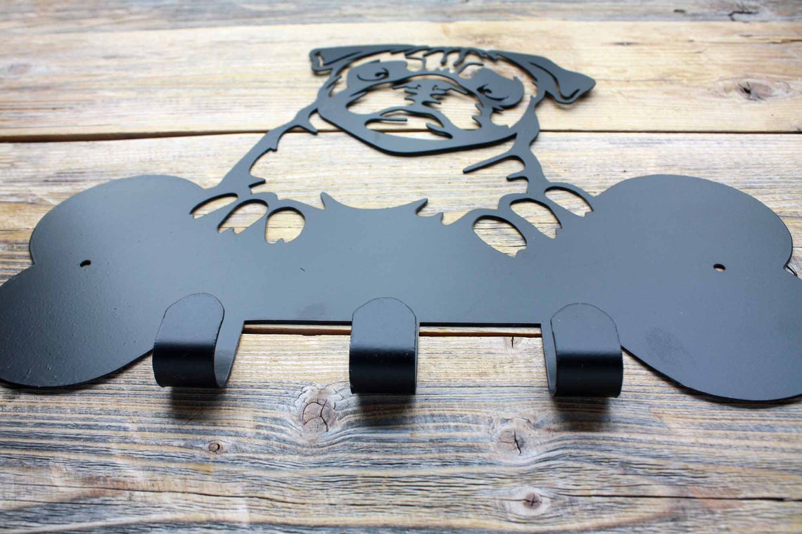 Pug Key Rack Dog Lover Leash or Key Rack - Etsy