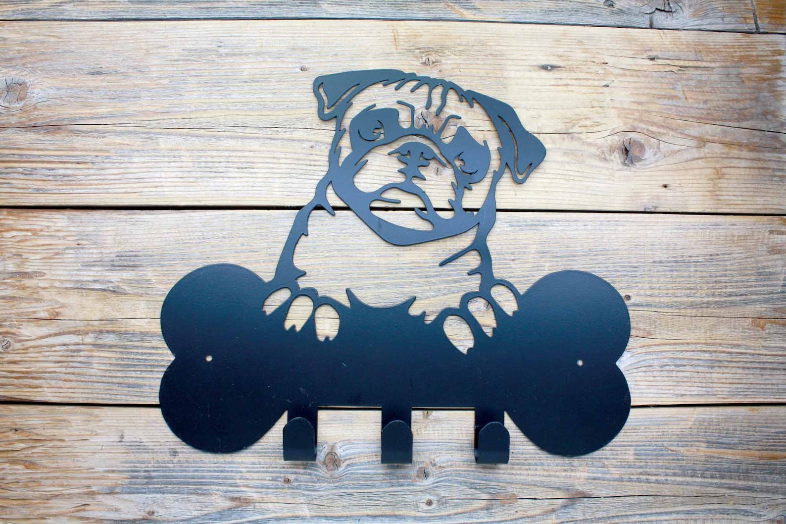 Pug Key Rack Dog Lover Leash or Key Rack - Etsy