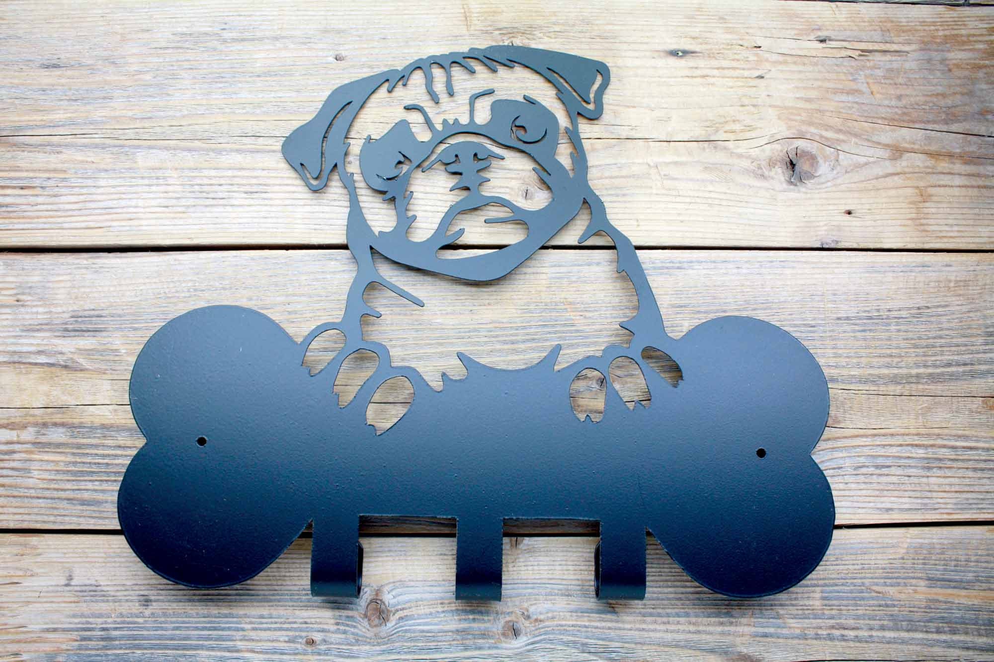 Pug Key Rack Dog Lover Leash or Key Rack - Etsy
