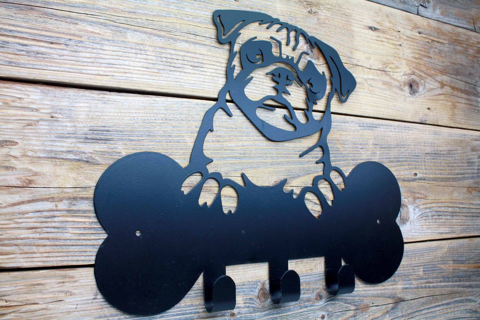 Pug Key Rack Dog Lover Leash or Key Rack - Etsy