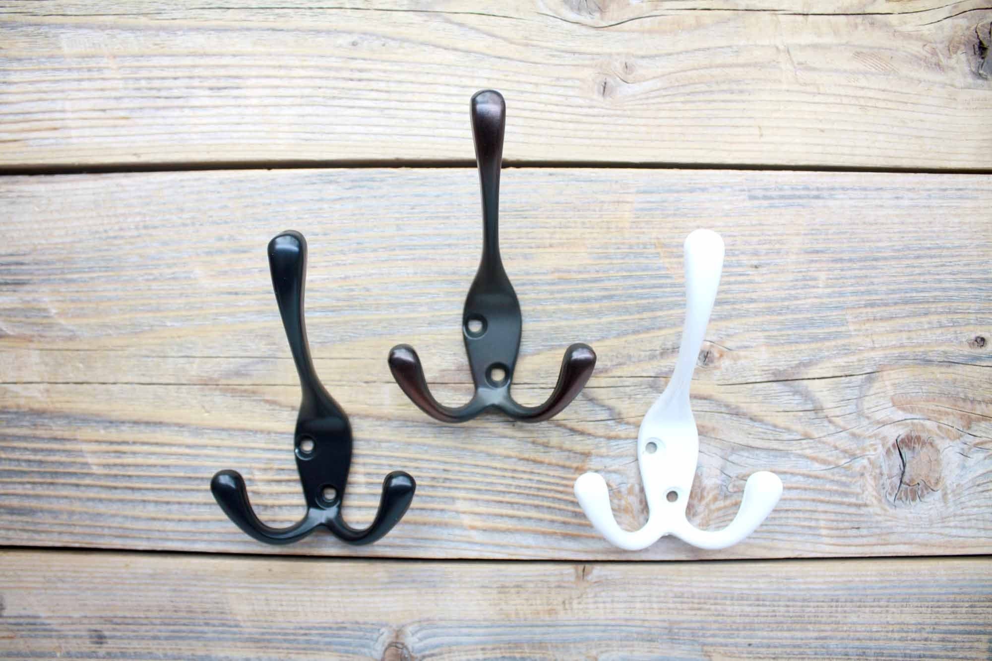 Simple Triple Coat Hooks Classic Mudroom Hooks - Etsy