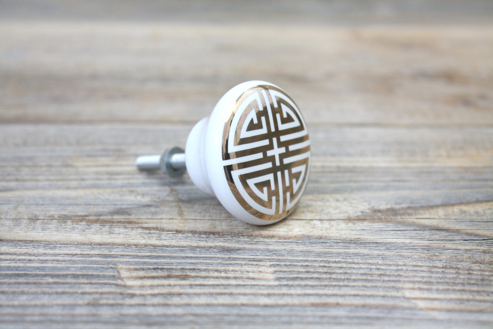 Geometric Knobs Gold Dresser Drawer Pull Ceramic Cupboard | Etsy