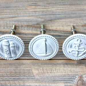 Nautical Knobs - Coastal Cabinet Handles - Bathroom Hardware Drawer ...