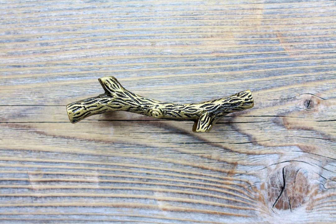 Gold Tree Branch Handle - Dresser Drawer Pull - Gold Cabinet Hardware ...