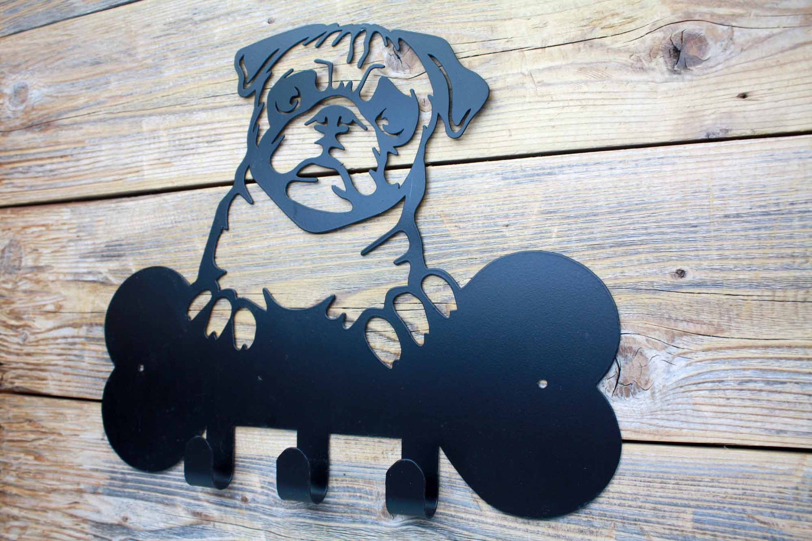 Pug Key Rack Dog Lover Leash or Key Rack - Etsy