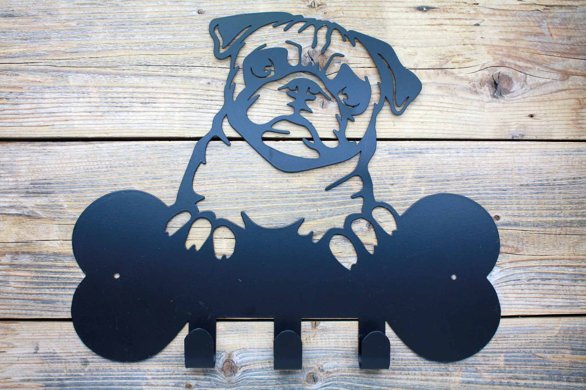 Pug Key Rack Dog Lover Leash or Key Rack - Etsy