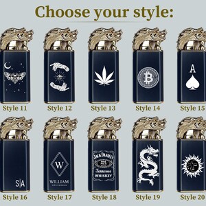 Personalized Dragon Lighter With Two Flames - Refillable Windproof ...