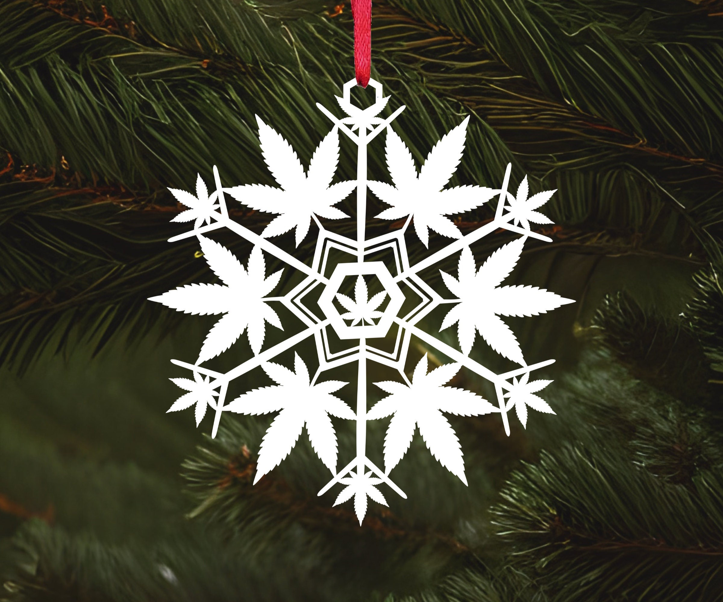 Personalized Marijuana Snowflake Ornament - Funny Customizable Wooden ...
