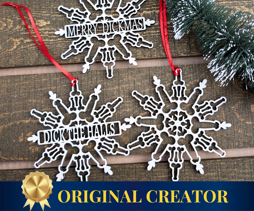 Personalized Penis Snowflake Ornament - Funny Discreet Customizable ...