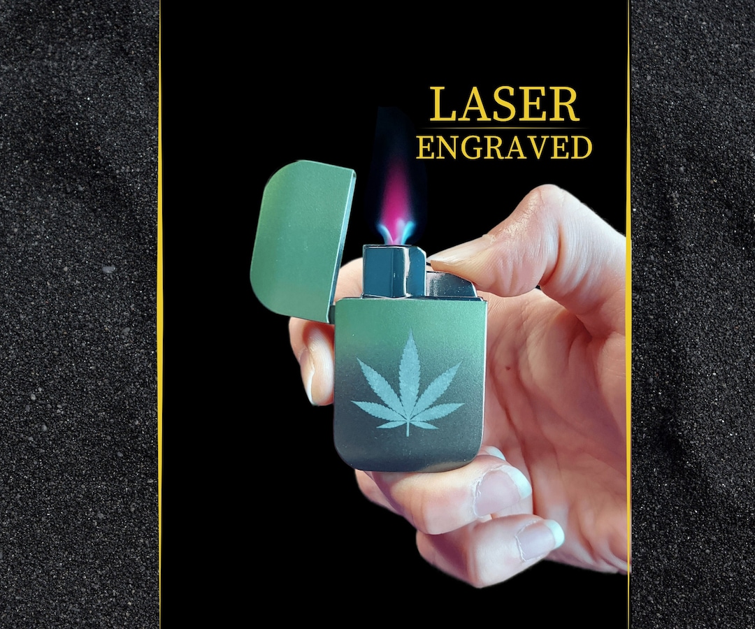 Personalized Lighter With Red Flame - Refillable Windproof Butane Gas ...