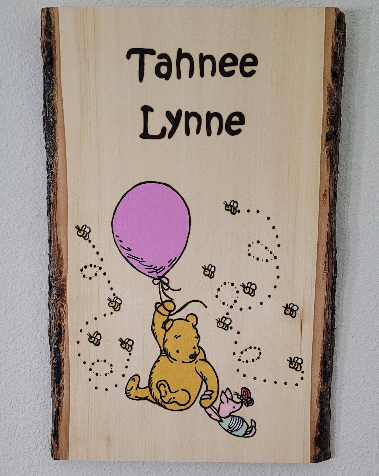 Winnie the Pooh Inspired Wood Burned Personalized Plaque, Personalized ...