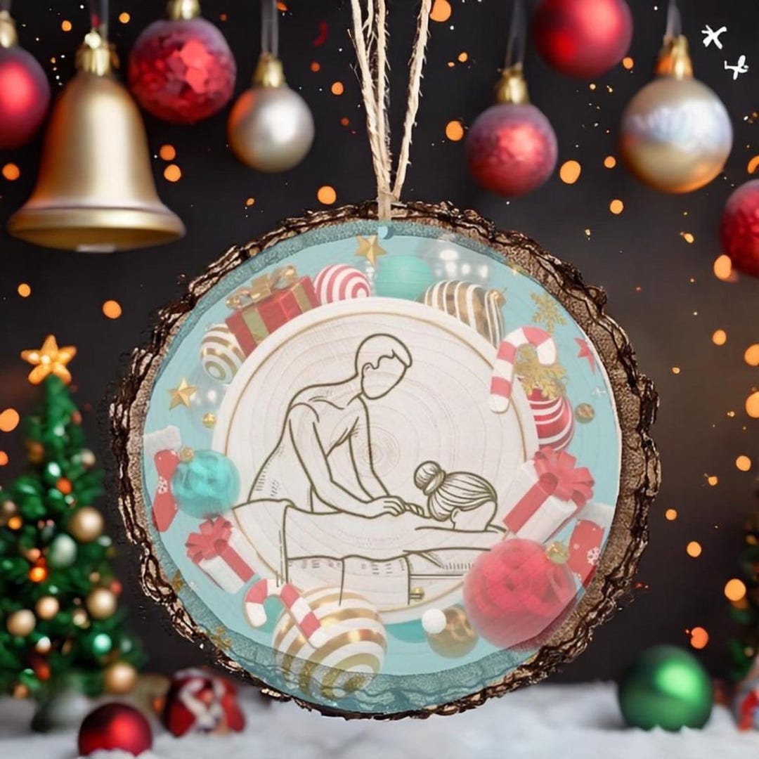 Personalized Massage Therapist Wood Slice Christmas Ornament ...