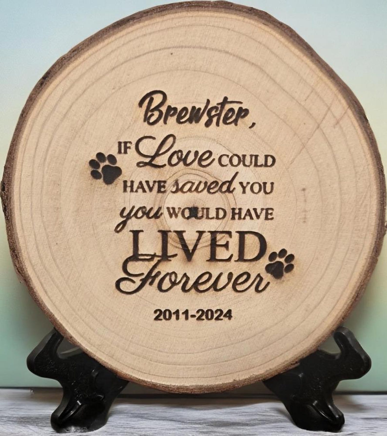 Personalized Pet Memorial Wood Slice: Custom Photo Engraved Keepsake - Etsy