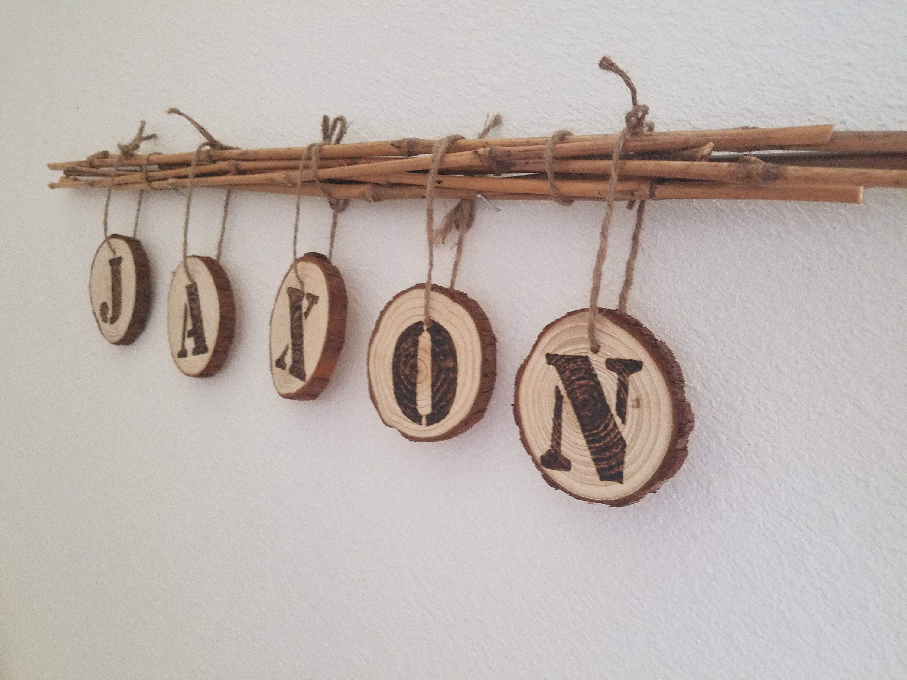 Custom Wood Burned Letter Name Hanging Sign Custom Bamboo - Etsy