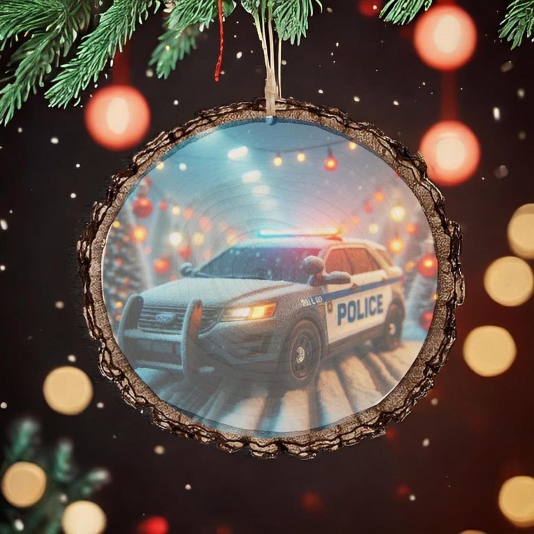 Personalized Police Officer Christmas Ornament: Wooden Police Cruiser ...