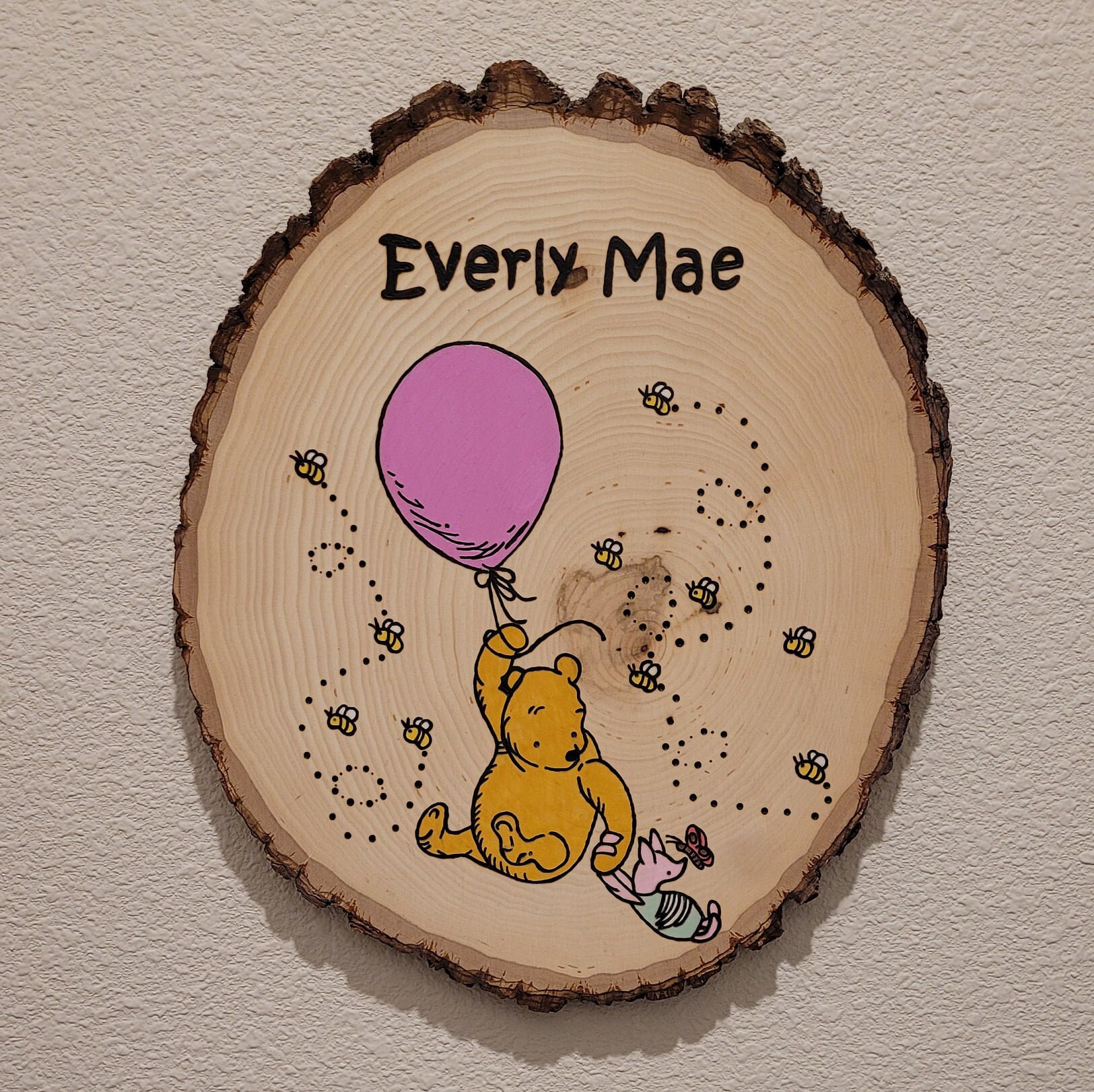 Winnie the Pooh Inspired Wood Burned Personalized Plaque, Personalized ...