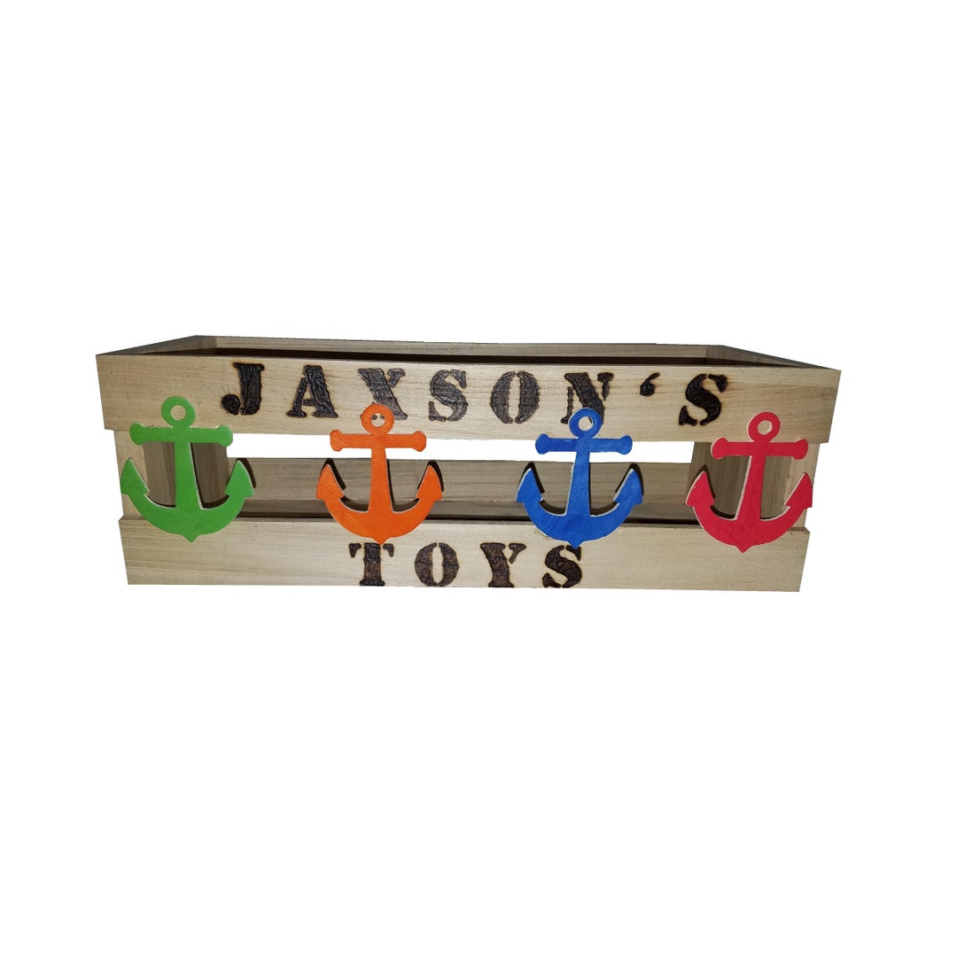Personalized Small Wooden Toy Box Storage Crate for a Nursery, Kids or ...