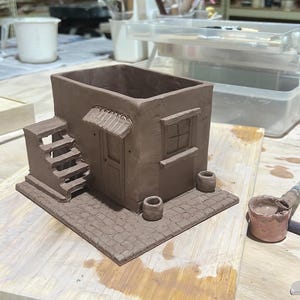 Little Village Planter Template: DIY Pottery, Clay Slab Hand Building ...