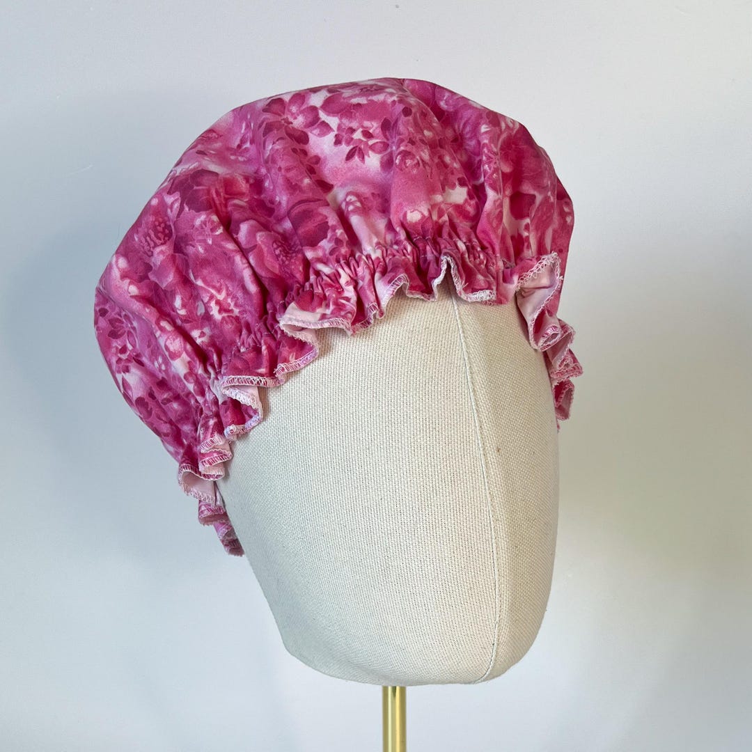 Pink Floral Shower Cap - Etsy