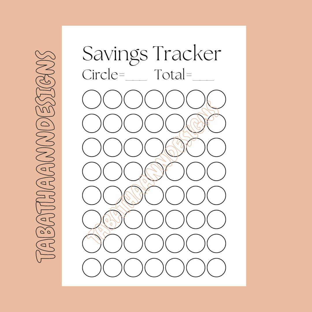 A6 Customizable Circle Savings Tracker print at Home - Etsy