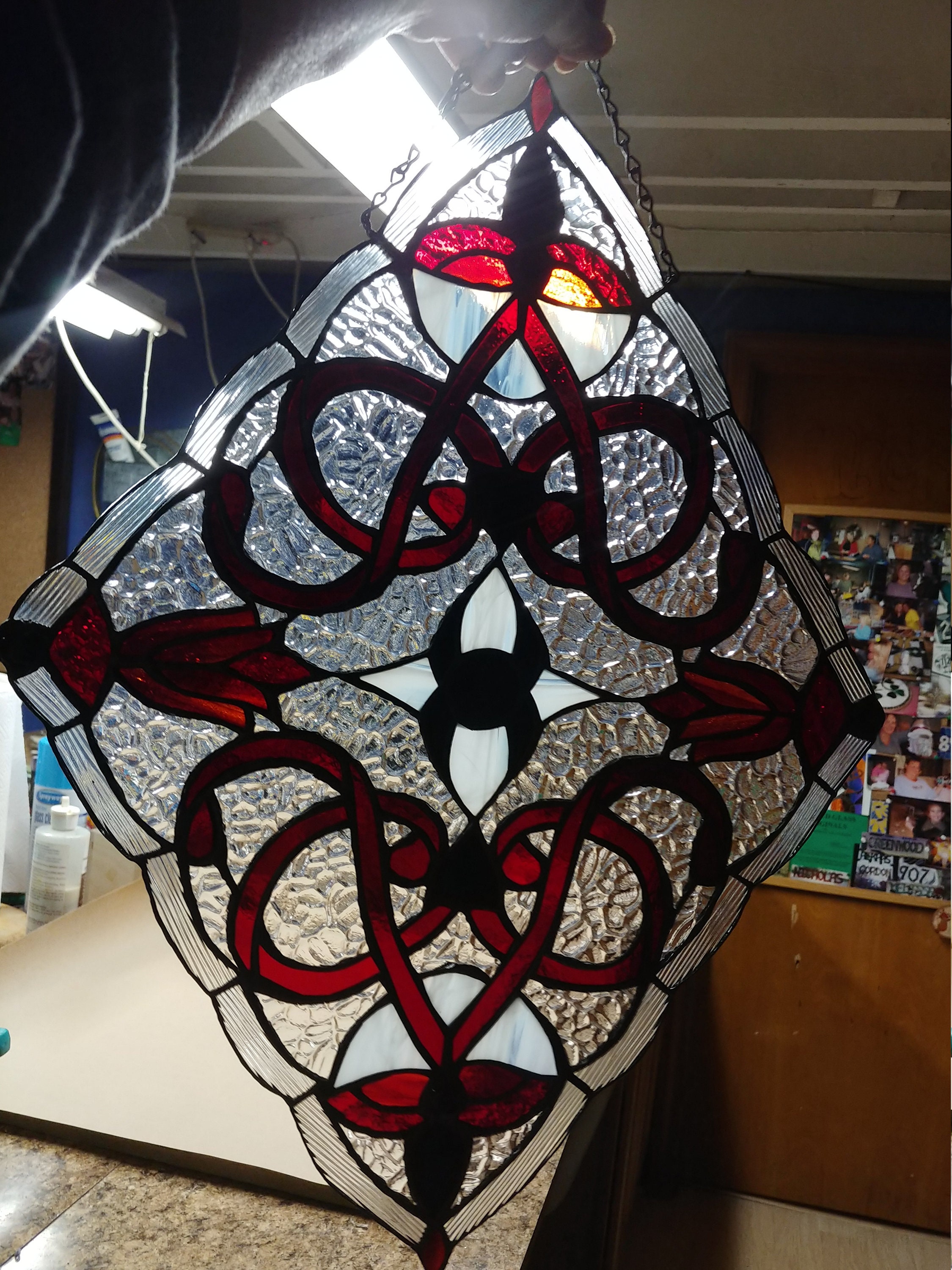 Diamond Shape Stained Glass Pattern.22 X 17" - Etsy UK