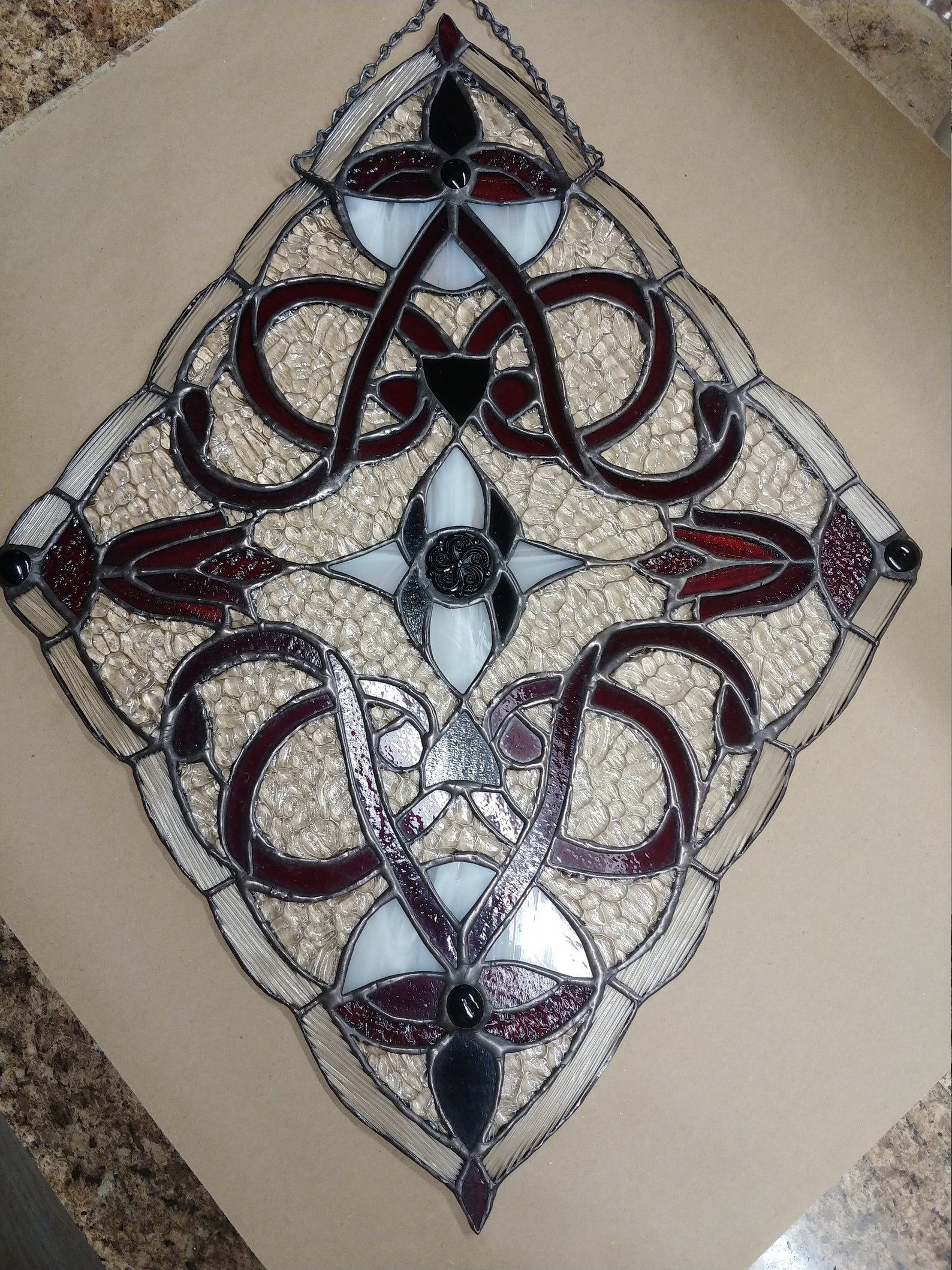 Diamond Shape Stained Glass Pattern.22 X 17" - Etsy UK