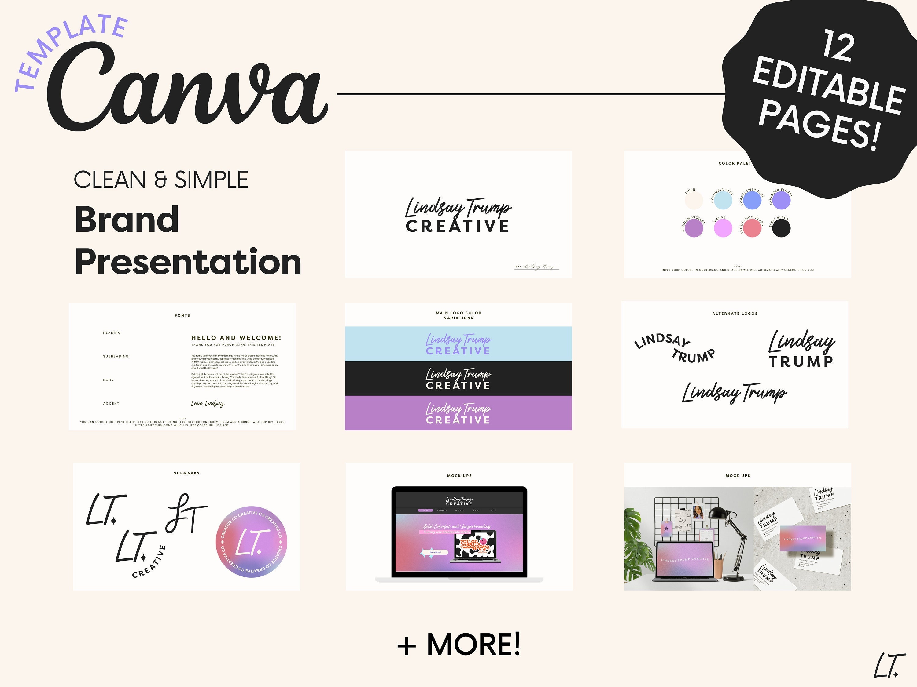Canva Template Simple Brand Guidelines Brand Style Guide - Etsy