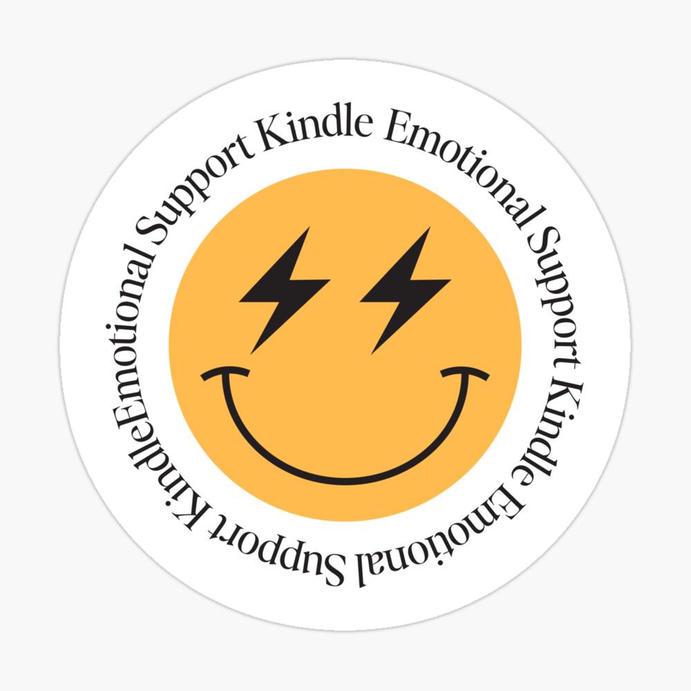 Emotional Support Kindle Smiley Sticker - Etsy