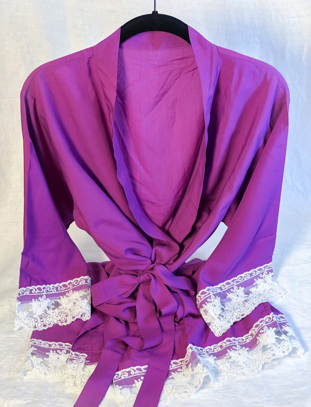 Soft Set of 4 Lace-trimmed Cotton Robes With FREE Single Iron-on ...