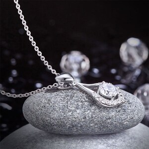 Heart - Tear Drop Pendant Necklace, Solid 925 Sterling Silver Jewelry ...