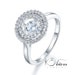 Lab Created Diamond Ring, Motion Ring, Double Halo Ring 925 Sterling ...