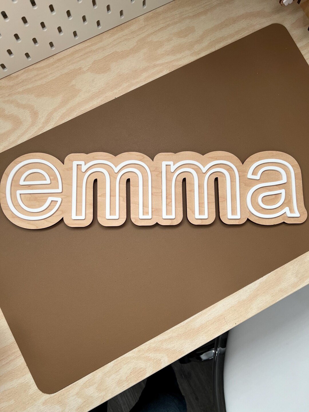 18” Custom Wooden Outlined Name Sign for Nursery/ Room With Acrylic ...