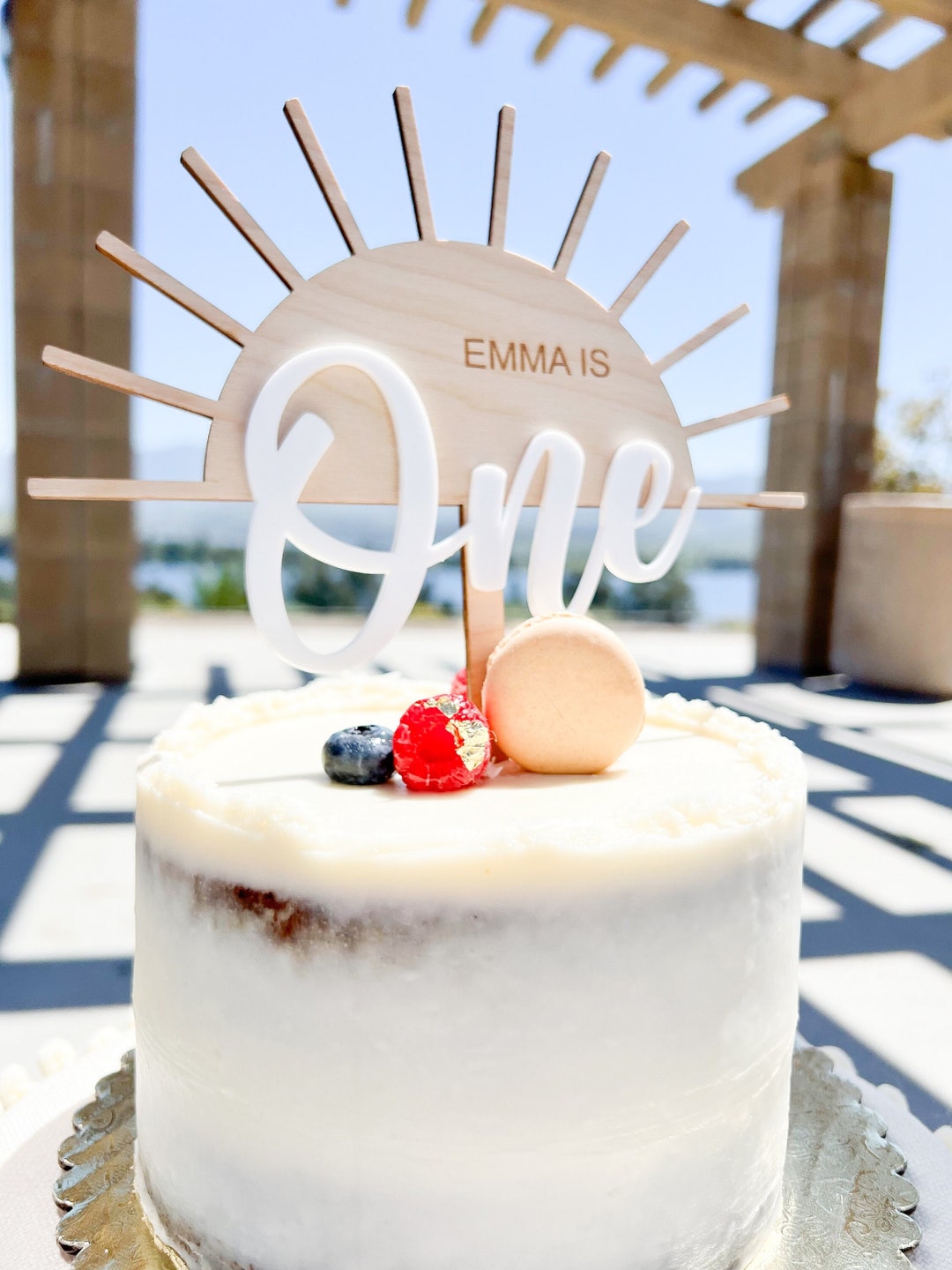 Sunshine Cake Smash Topper, Birthday Party Decor, Wooden Acrylic Cake ...