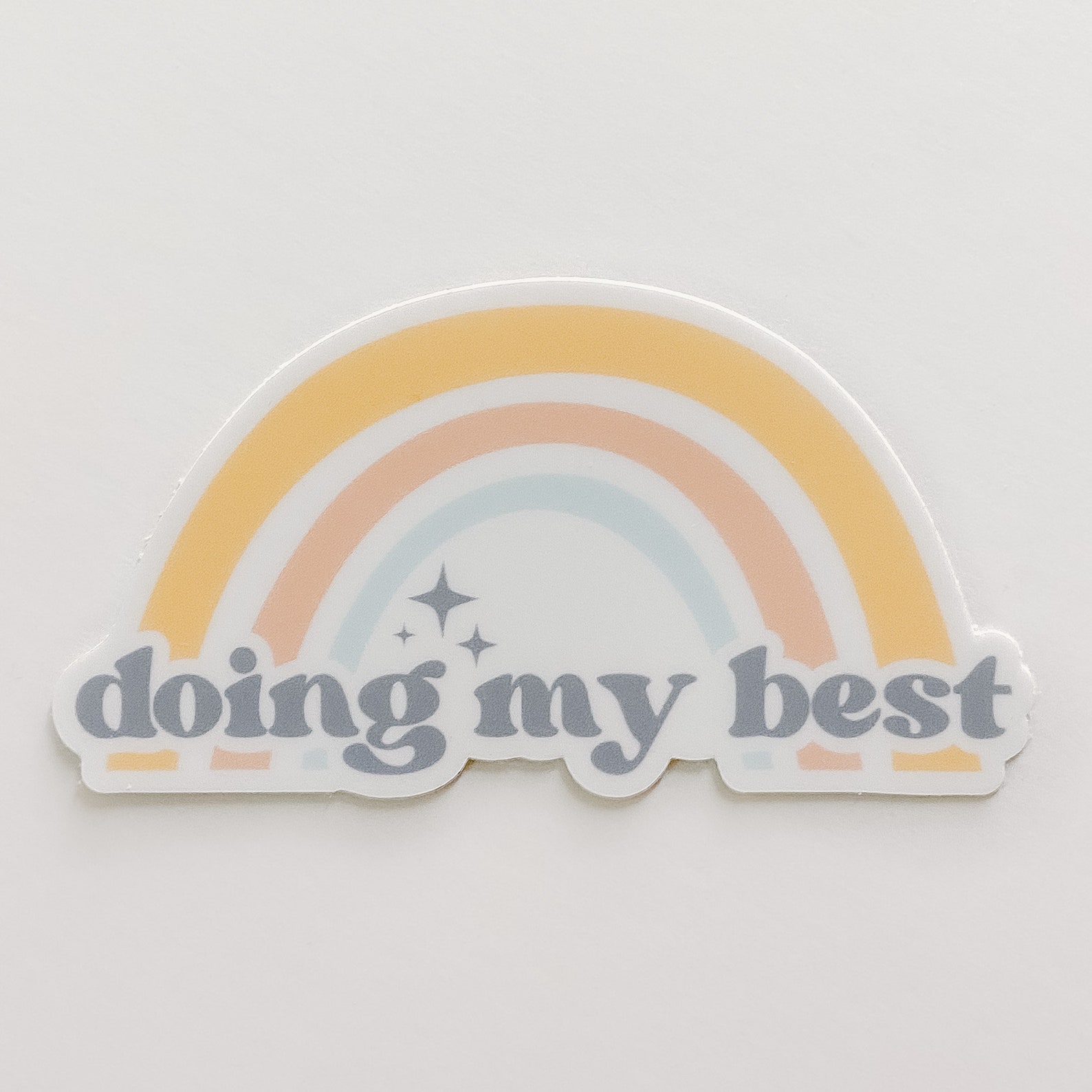 Rainbow "doing My Best" Sticker and Keychain Bundle - Etsy