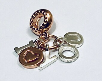 Rose Gold Pandora Charms Letters - Etsy