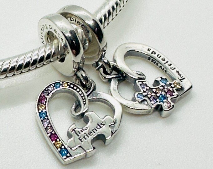 Pandora Puzzle Piece Hearts Splittable Friendship Charm /pandora ...