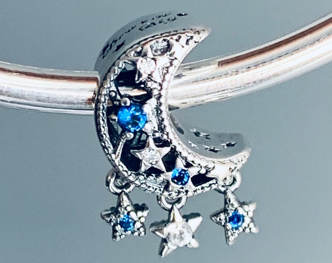 Authentic Pandora Silver Star & Crescent Moon Charm 799643C01 /pandora ...