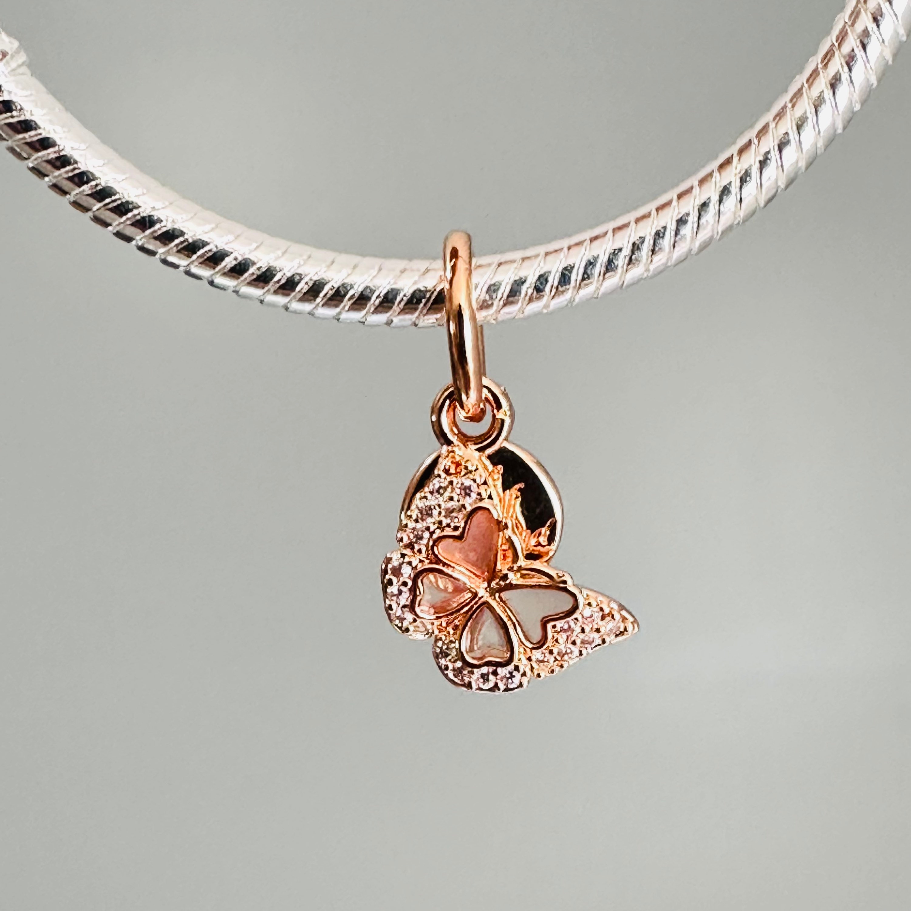 Pandora Charms Pink Butterfly Quote Double Dangle Charm 782555c01 pandora Bracelet charms for Pandora Bracelet pandora Safety Chains gift Etsy