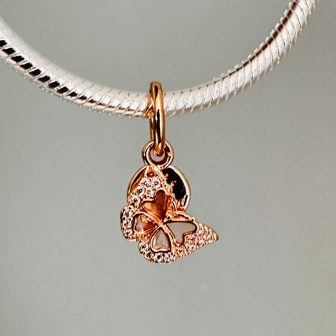 Pandora Charms, Pink Butterfly & Quote Double Dangle Charm 782555c01 ...