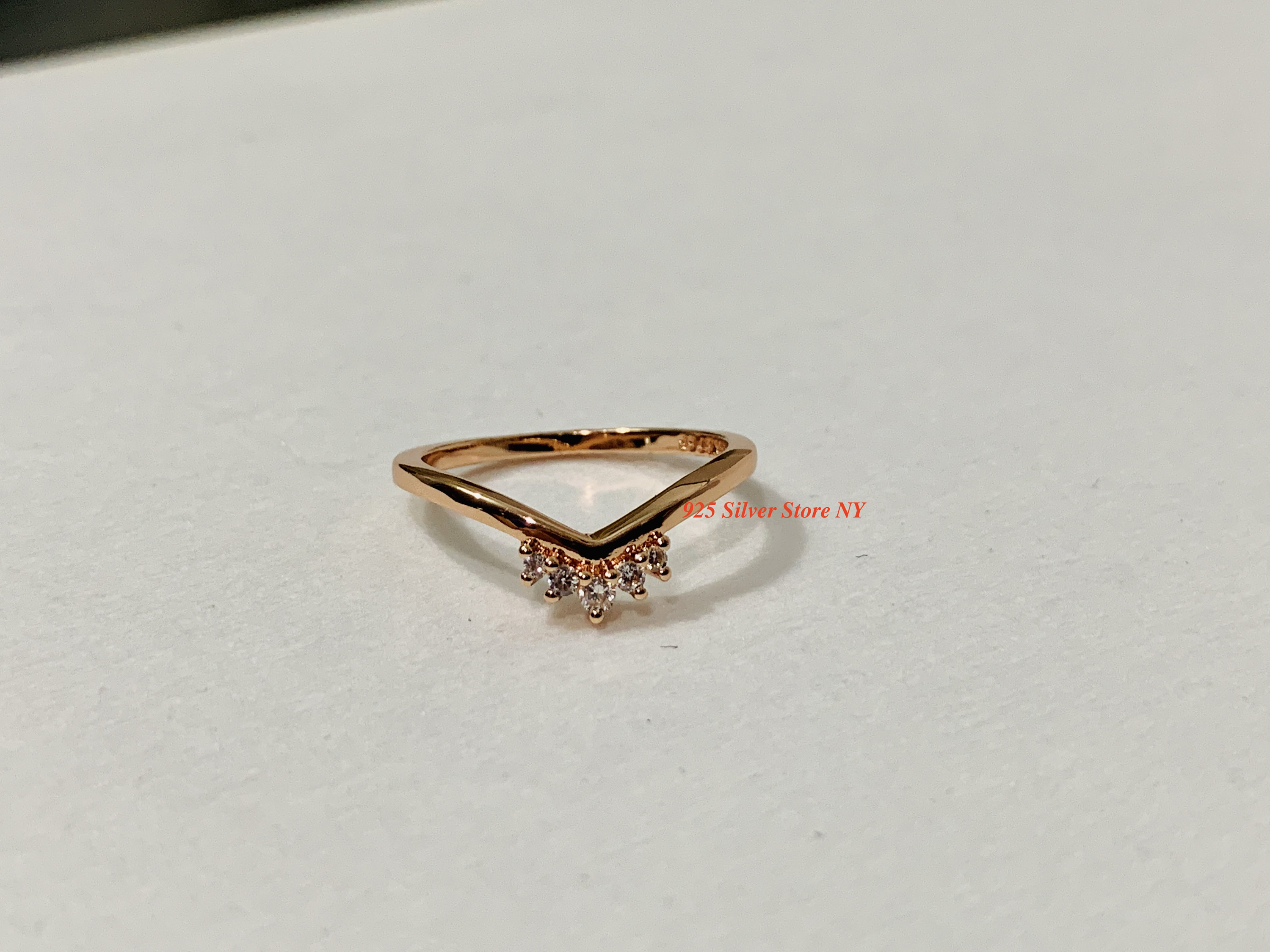 Rose Gold Tiara Wishbone Ring CZ / Pandora Bracelet /pandora | Etsy