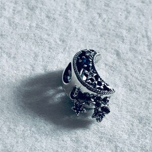 Authentic Pandora Silver Star & Crescent Moon Charm 799643C01 /pandora ...