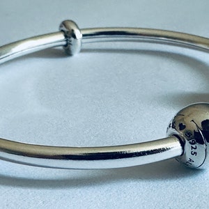 Authentic Pandora Bracelets, Pandora Silver OPEN BANGLE With Silicone ...