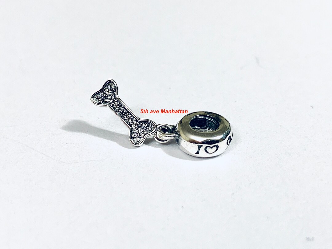 Authentic Pandora Silver I LOVE MY DOG Bone Charm / Pandora Silver ...