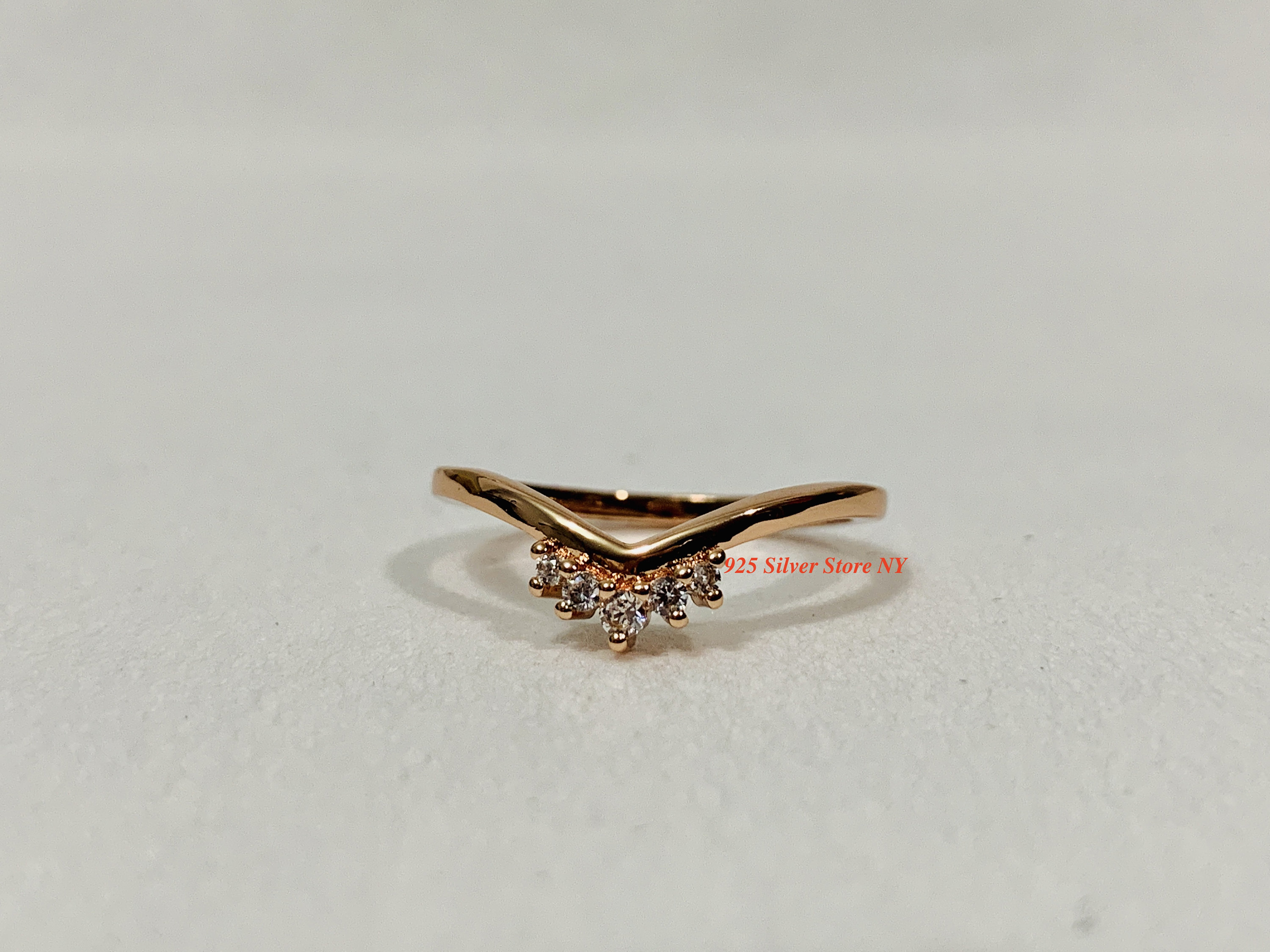 Rose Gold Tiara Wishbone Ring CZ / Pandora Bracelet /pandora | Etsy