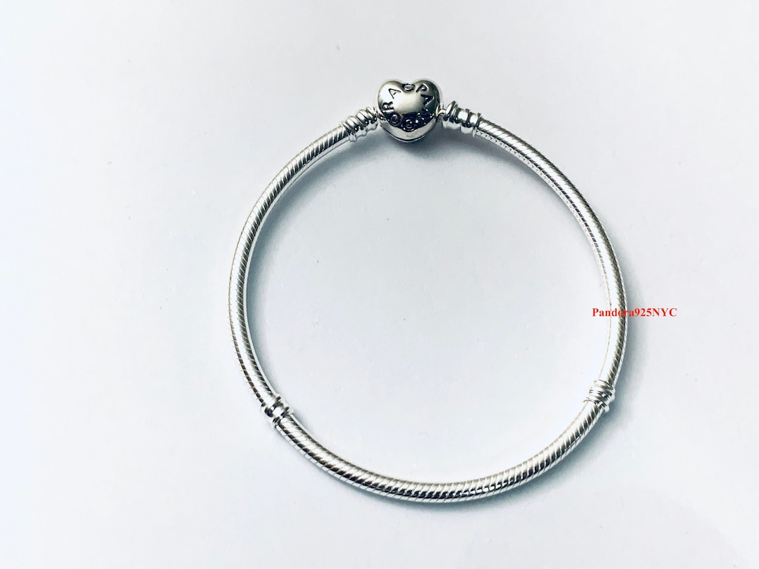 Authentic Pandora Silver HEART CLASP Snake Bracelet / Pandora Bracelet ...